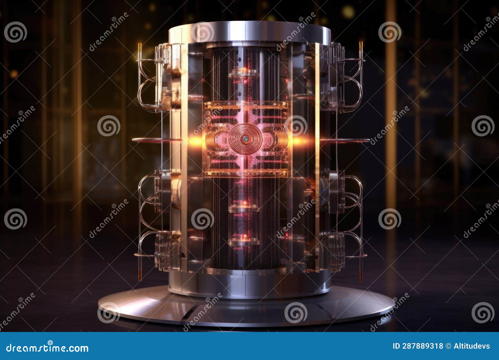 Quantum Computer Core with Futuristic Design Elements Stock Photo ...
