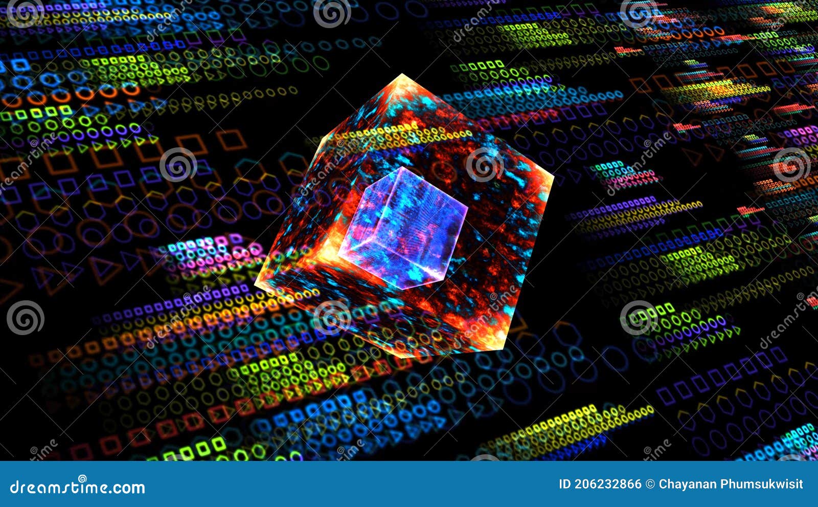 Quantum Computer Core Futuristic Technology Digital Layer Dimension ...