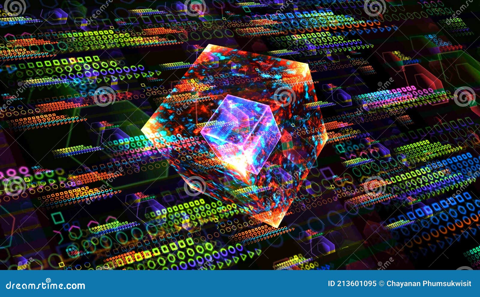 Quantum Computer Core Futuristic Technology Digital Layer Dimension ...