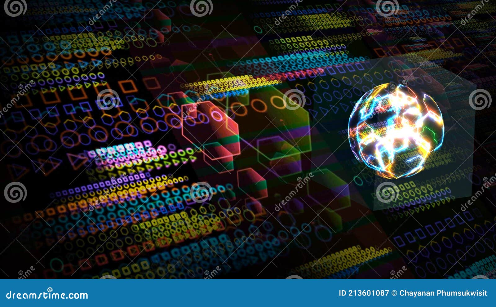 Quantum Computer in the Cube Futuristic Technology Digital Layer ...