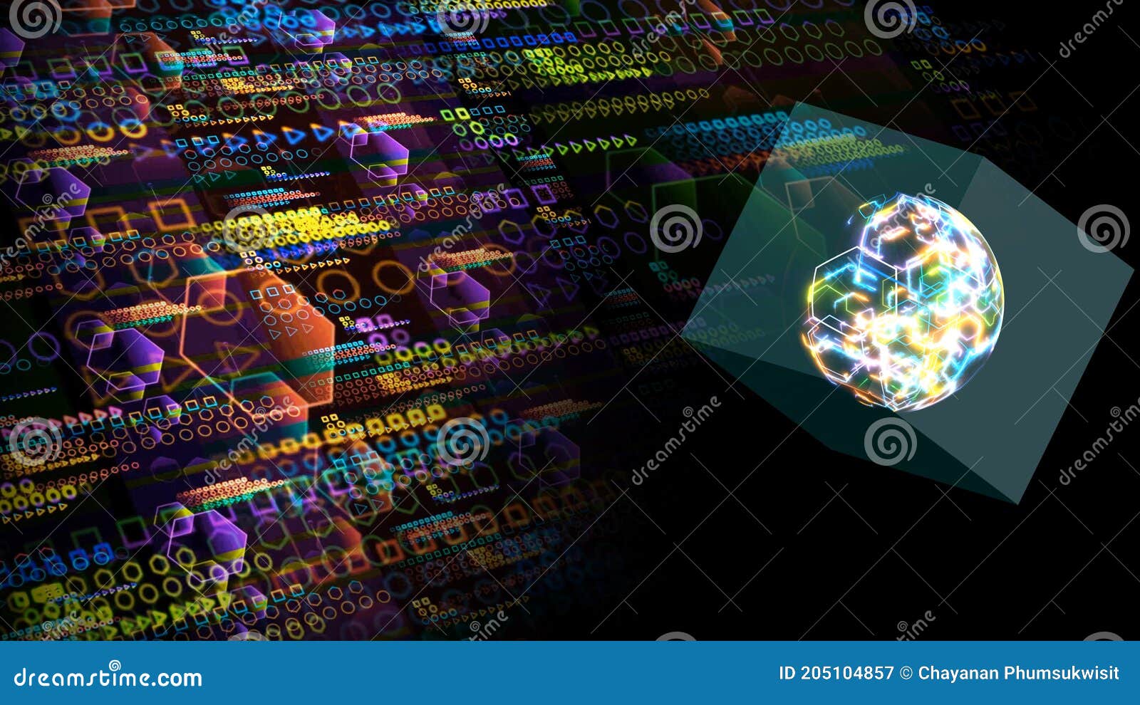 Quantum Computer In The Cube Futuristic Technology Digital Layer