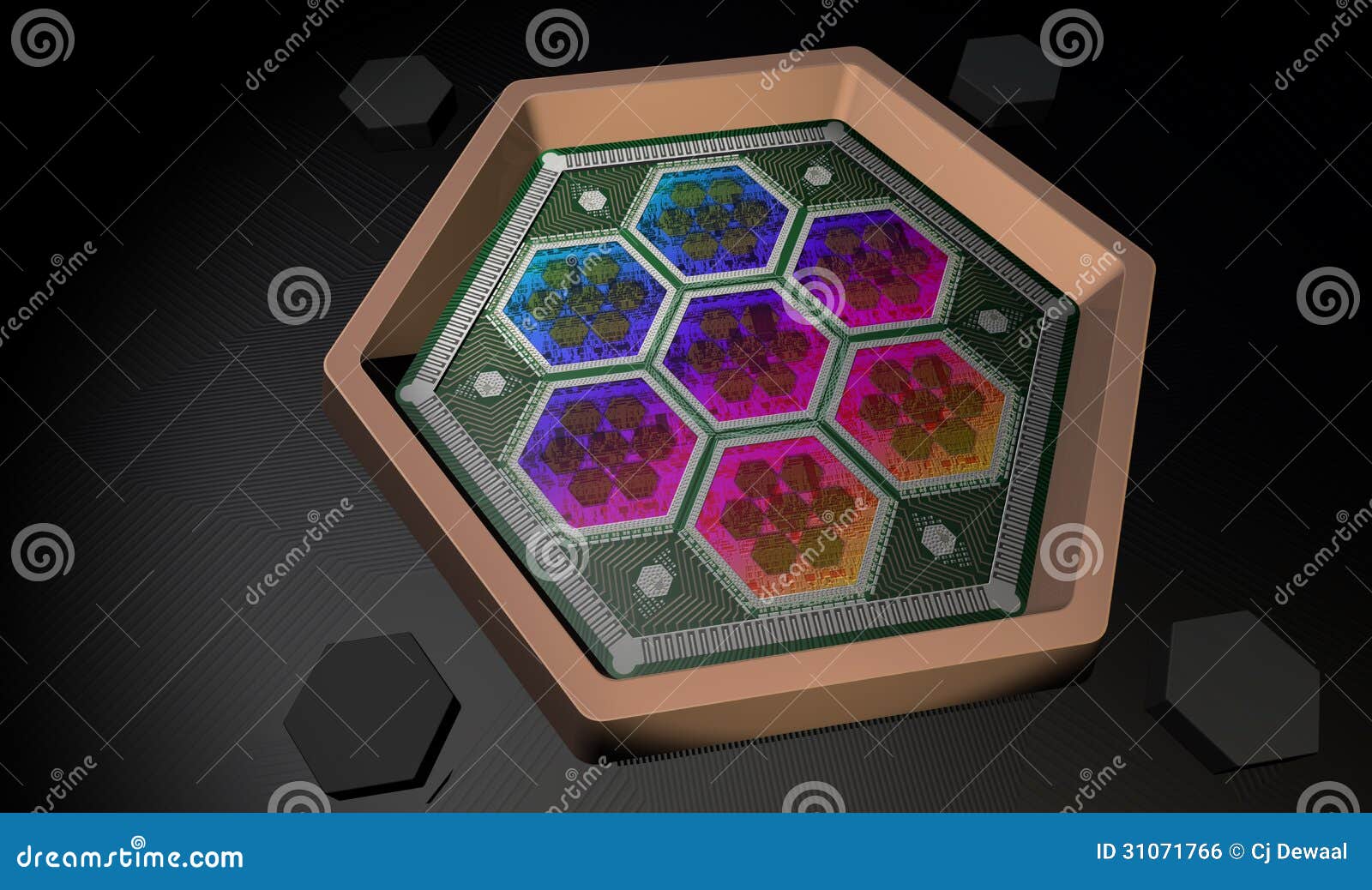 Quantum Computer Processor. Circuit Board. Technology Background ...