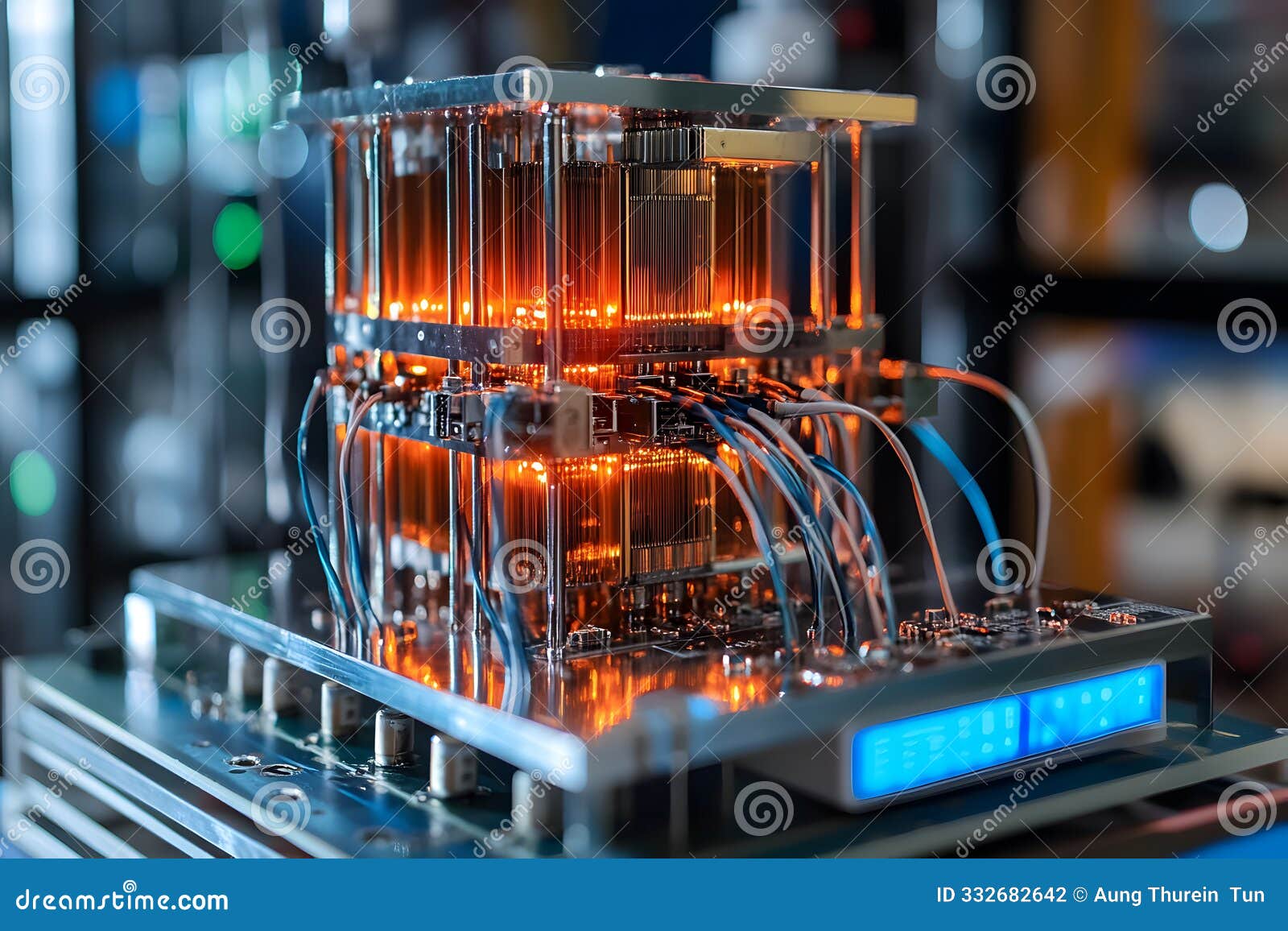 Close Up of a Quantum Computer Stock Illustration - Illustration of ...
