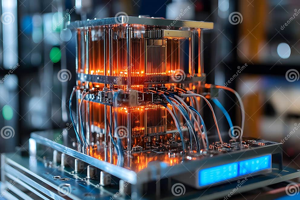Close Up of a Quantum Computer Stock Illustration - Illustration of ...