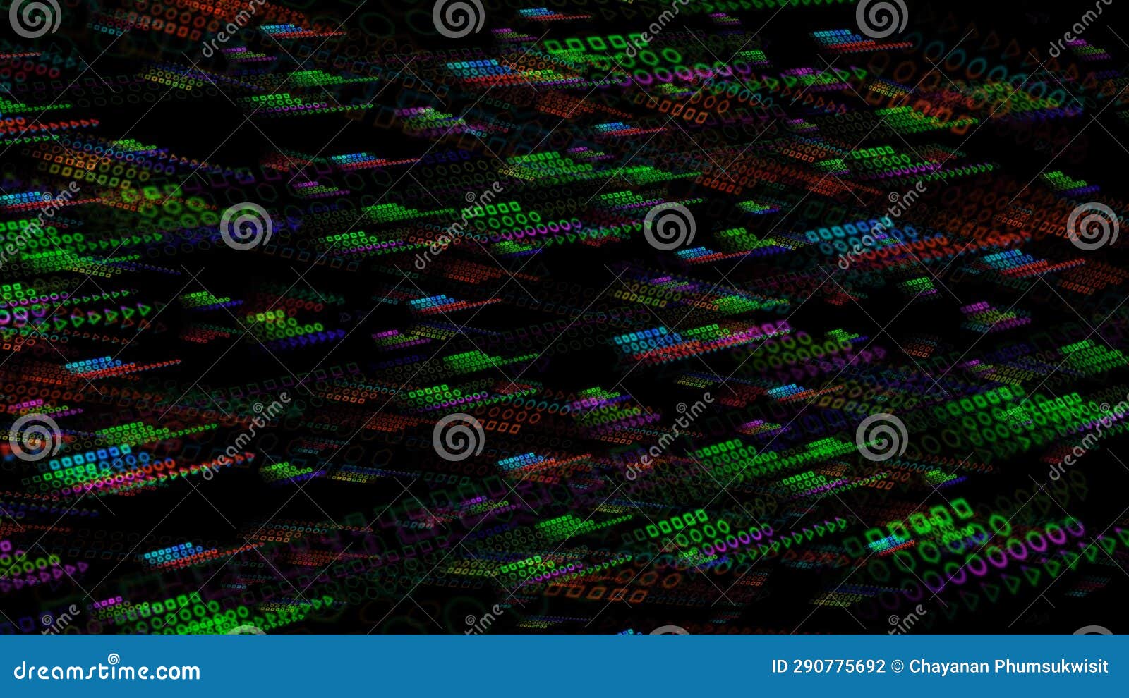 Quantum Computer Digital Green Pink Futuristic Technology Big Data ...