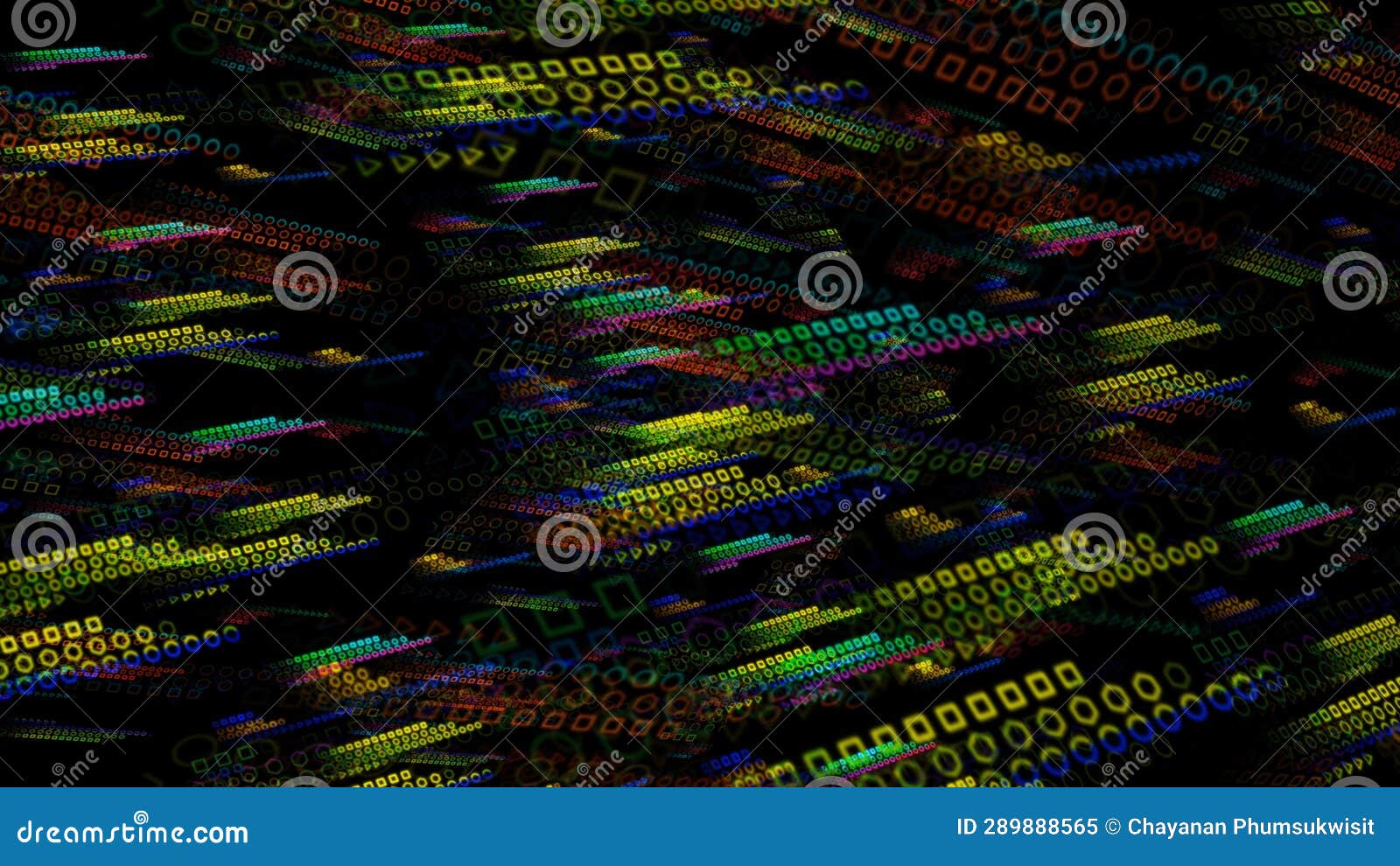 Quantum Computer Digital Orange Blue Futuristic Technology Big Data ...