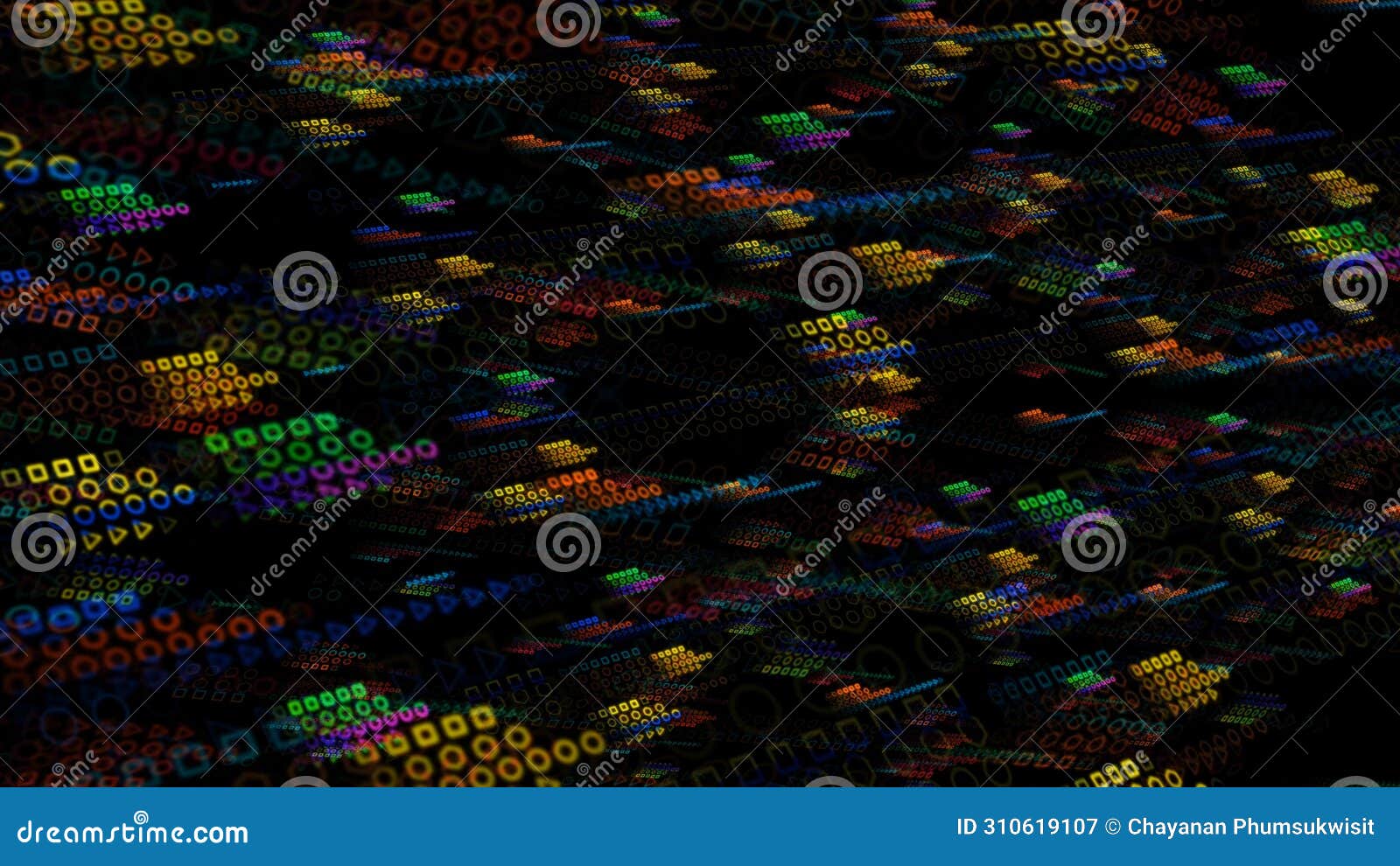 Quantum Computer Digital Orange Blue Futuristic Technology Big Data ...