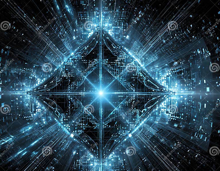 Quantum Computer Doing Complex Data Processing. Concept of Future ...