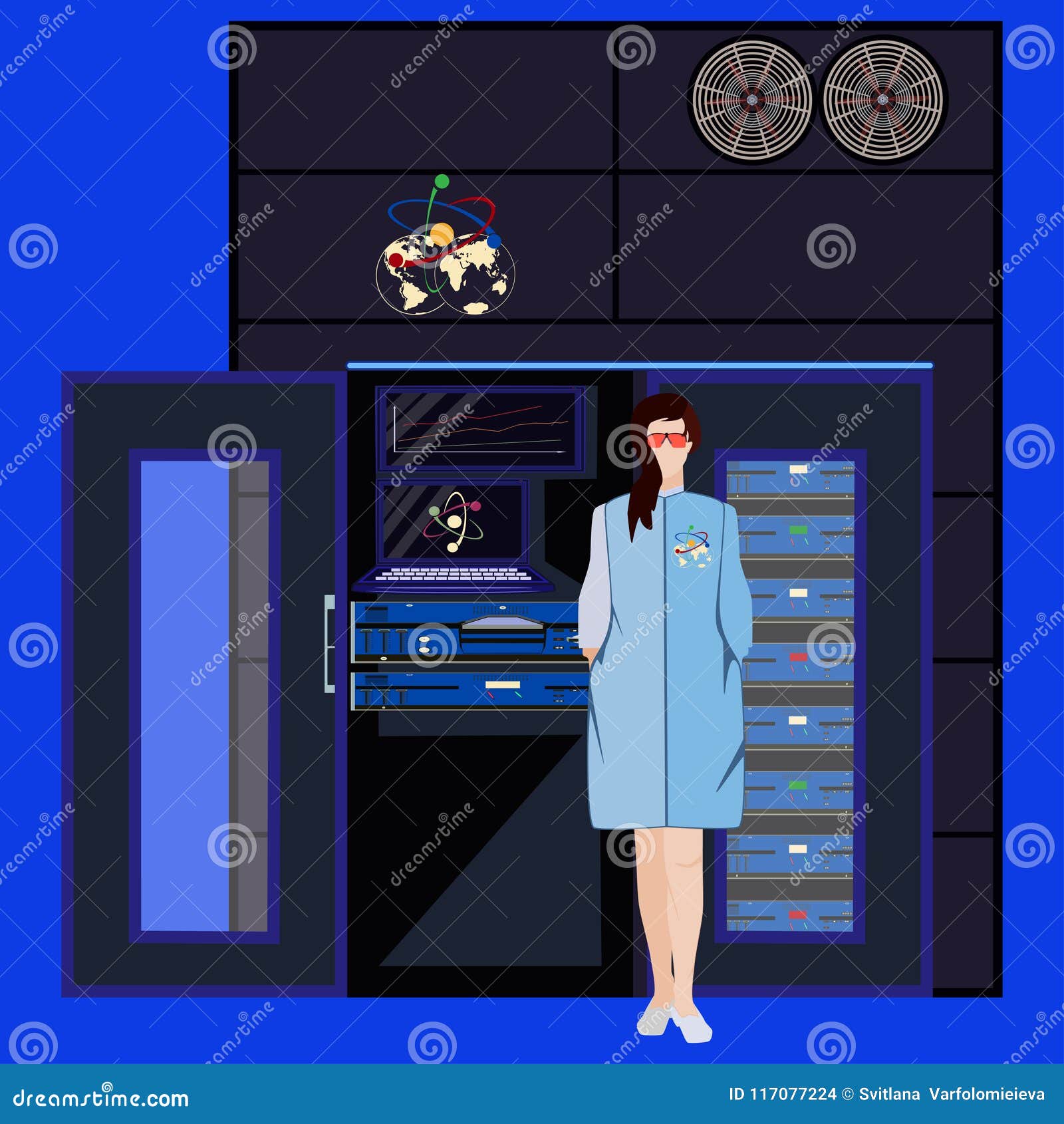 Quantum and Computer Engineering Concept Vector Flat Illustration Stock ...