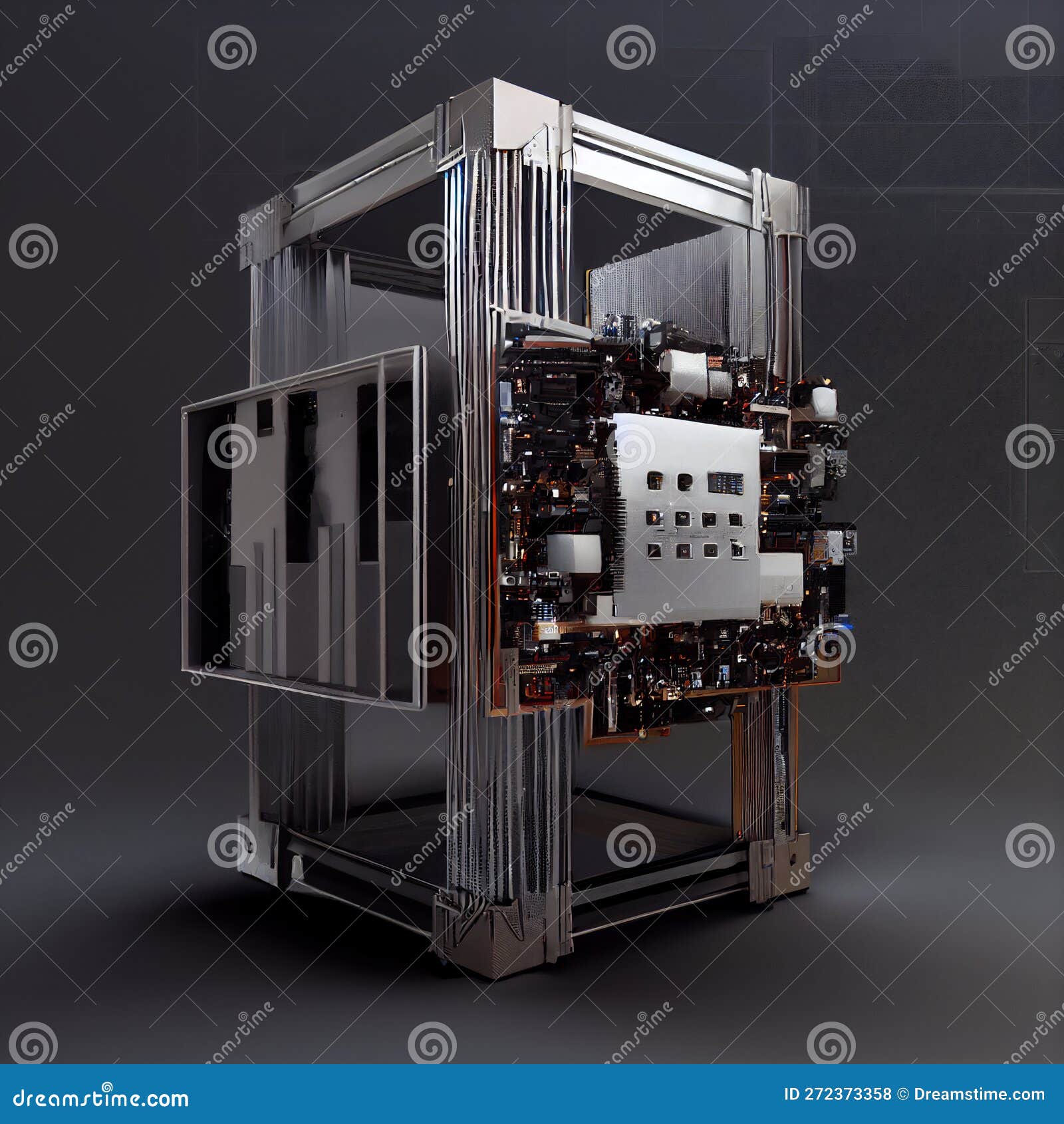 Quantum Computer on Gray Background Stock Illustration - Illustration ...