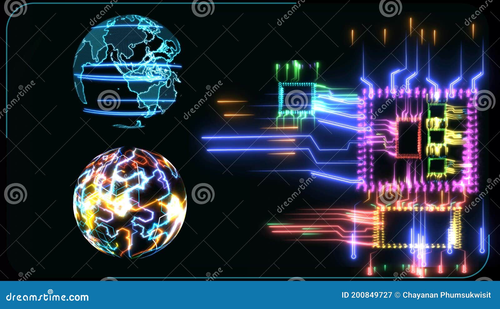 Quantum Computer Intelligent Chip Futuristic Technilogy Digital ...