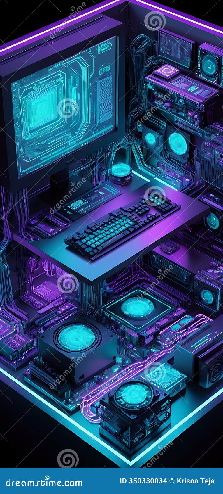 Quantum Computer Interior Isometric View Stock Illustration ...