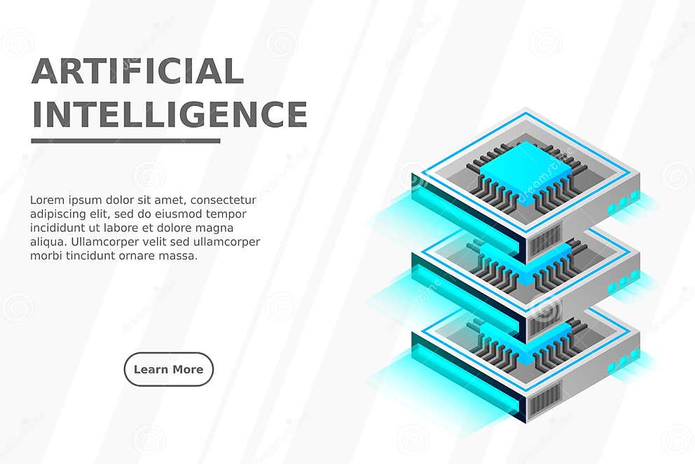 Quantum Computer, Large Data Processing, Server Room, Artificial Intelligence, Data Base Concept ...