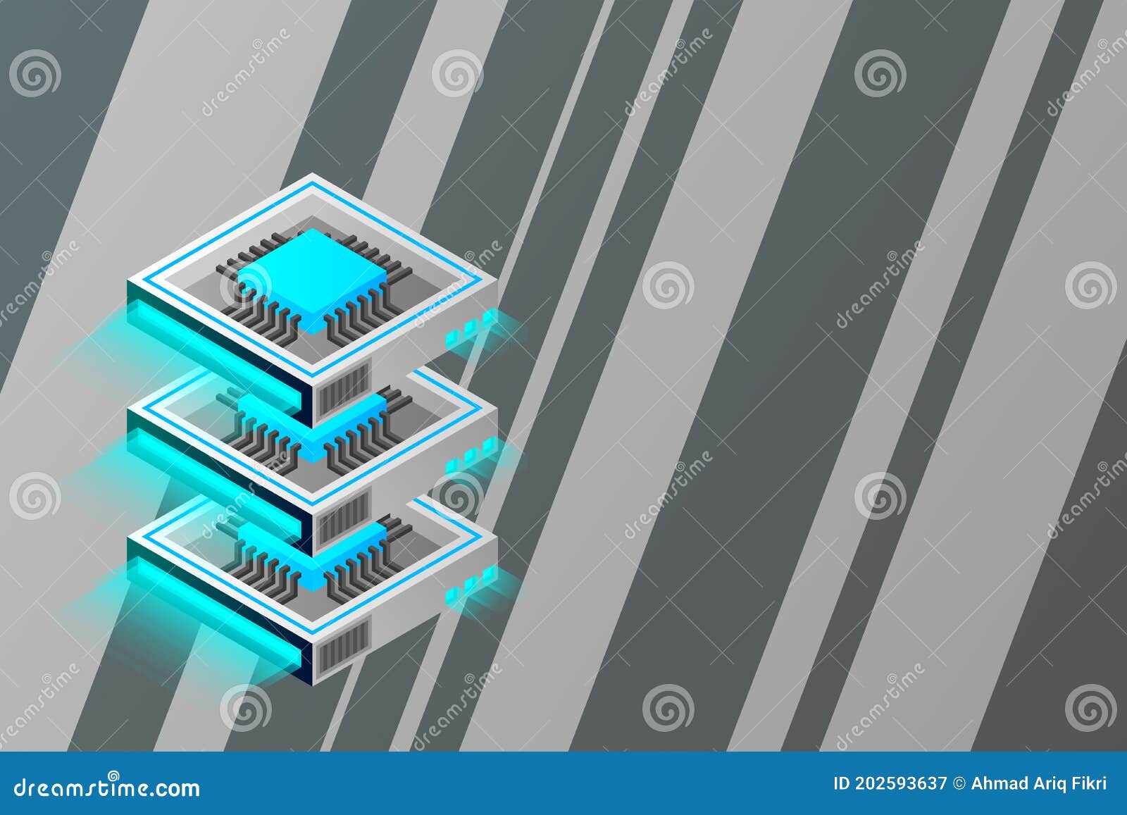 Quantum Computer, Large Data Processing, Server Room, Artificial Intelligence, Data Base Concept ...