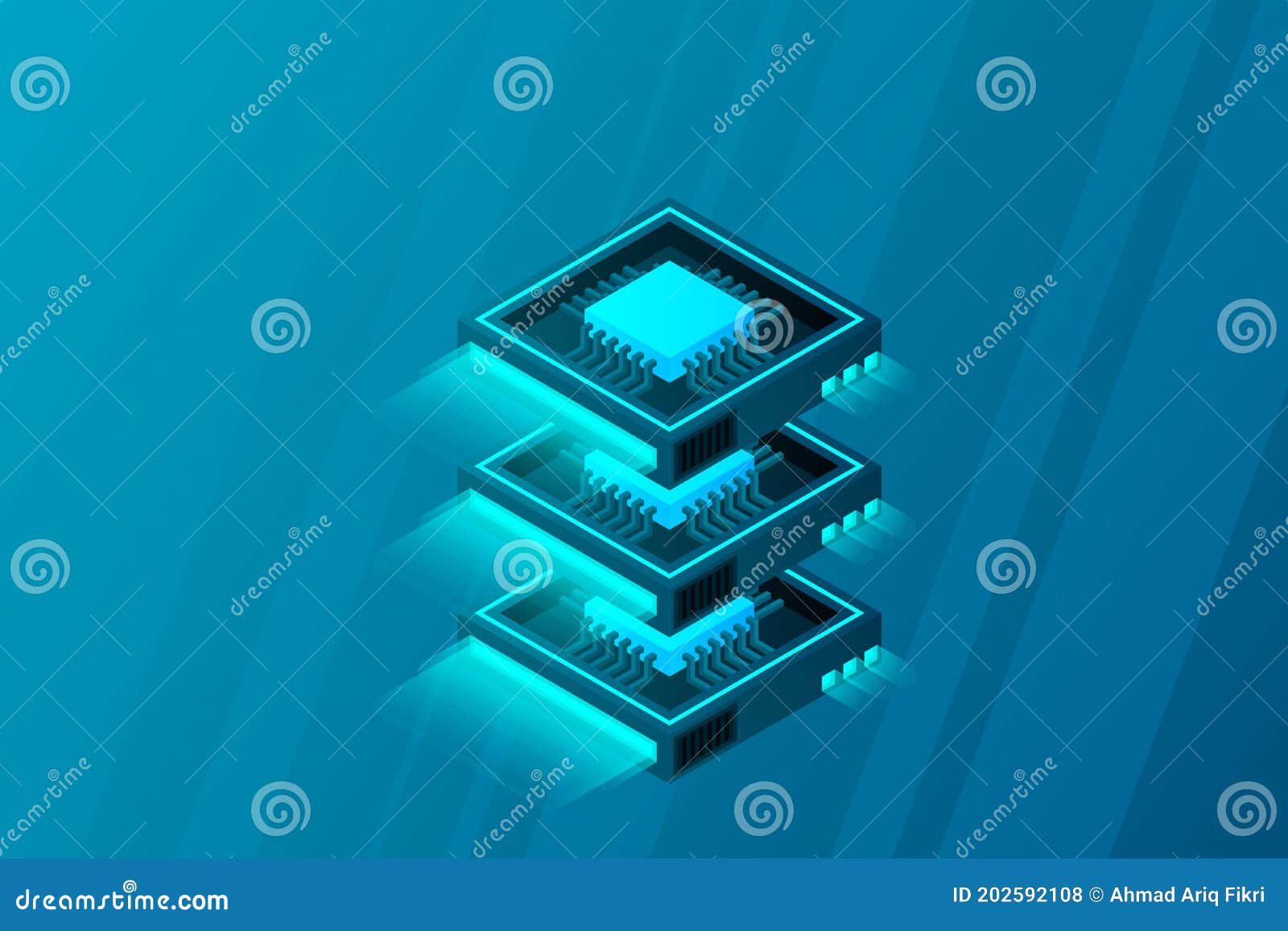 Quantum Computer, Large Data Processing, Server Room, Artificial Intelligence, Data Base Concept ...