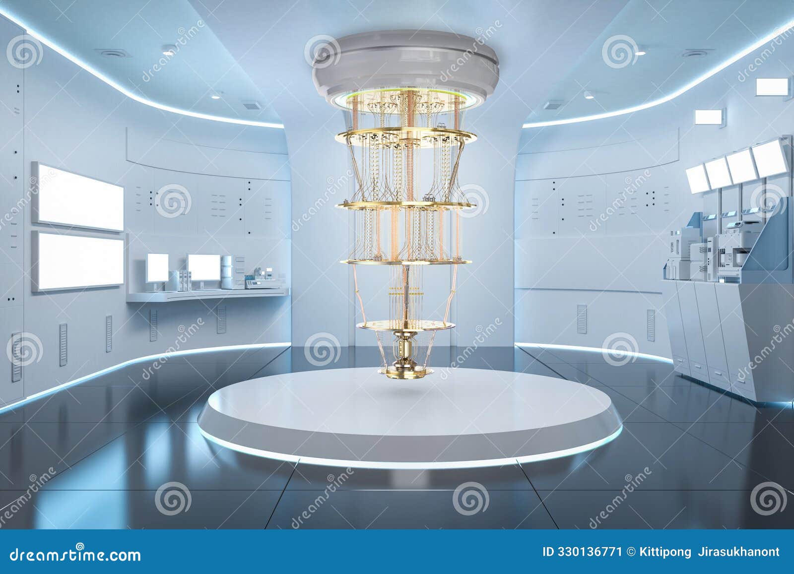 Quantum Computer Machine in Laboratory Stock Illustration ...