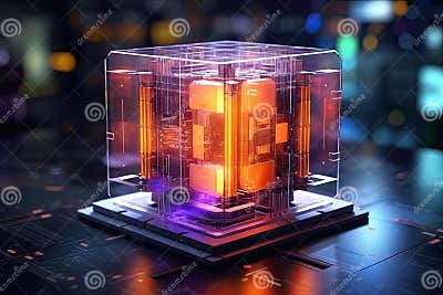 Quantum Computer, Qubit Network, Ultra Modern Computer Technologies ...