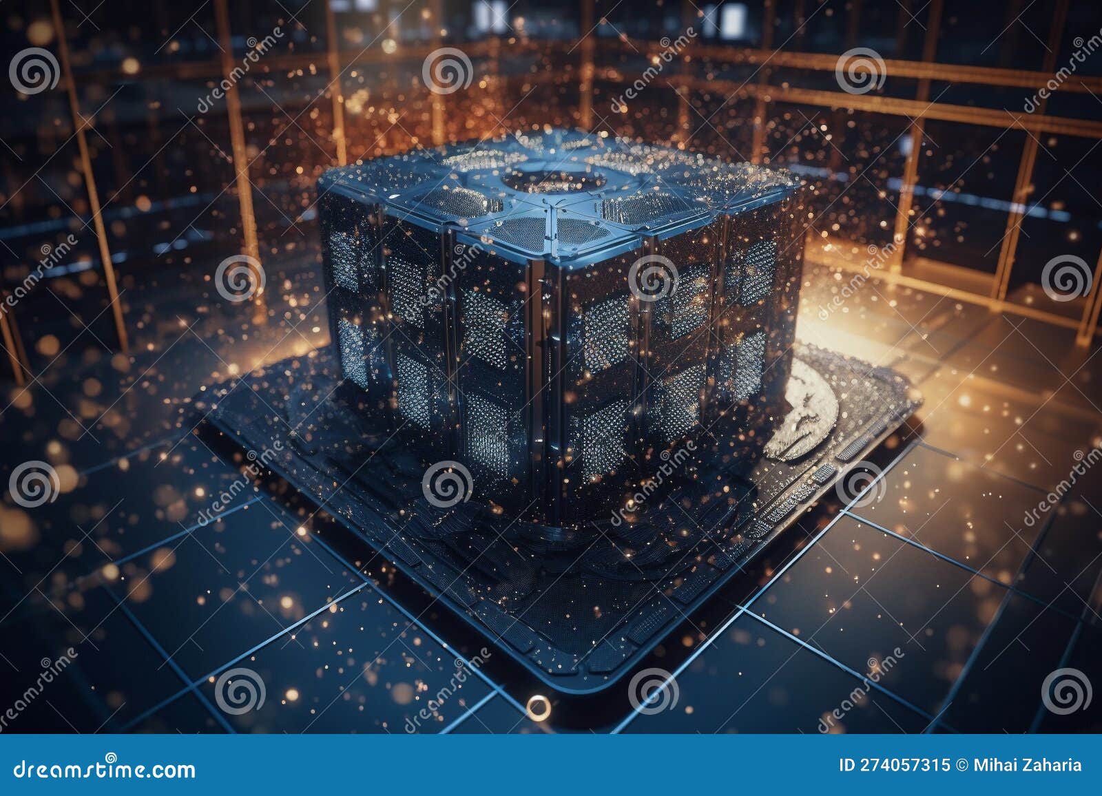 Quantum Computer, with Qubits Changing State, Achieving Quantum ...