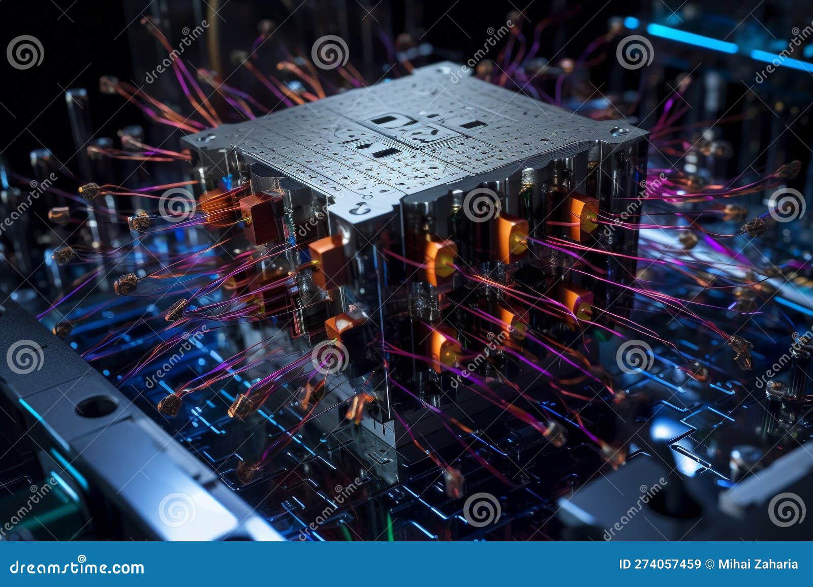 Quantum Computer, with Qubits Changing State, Achieving Quantum ...
