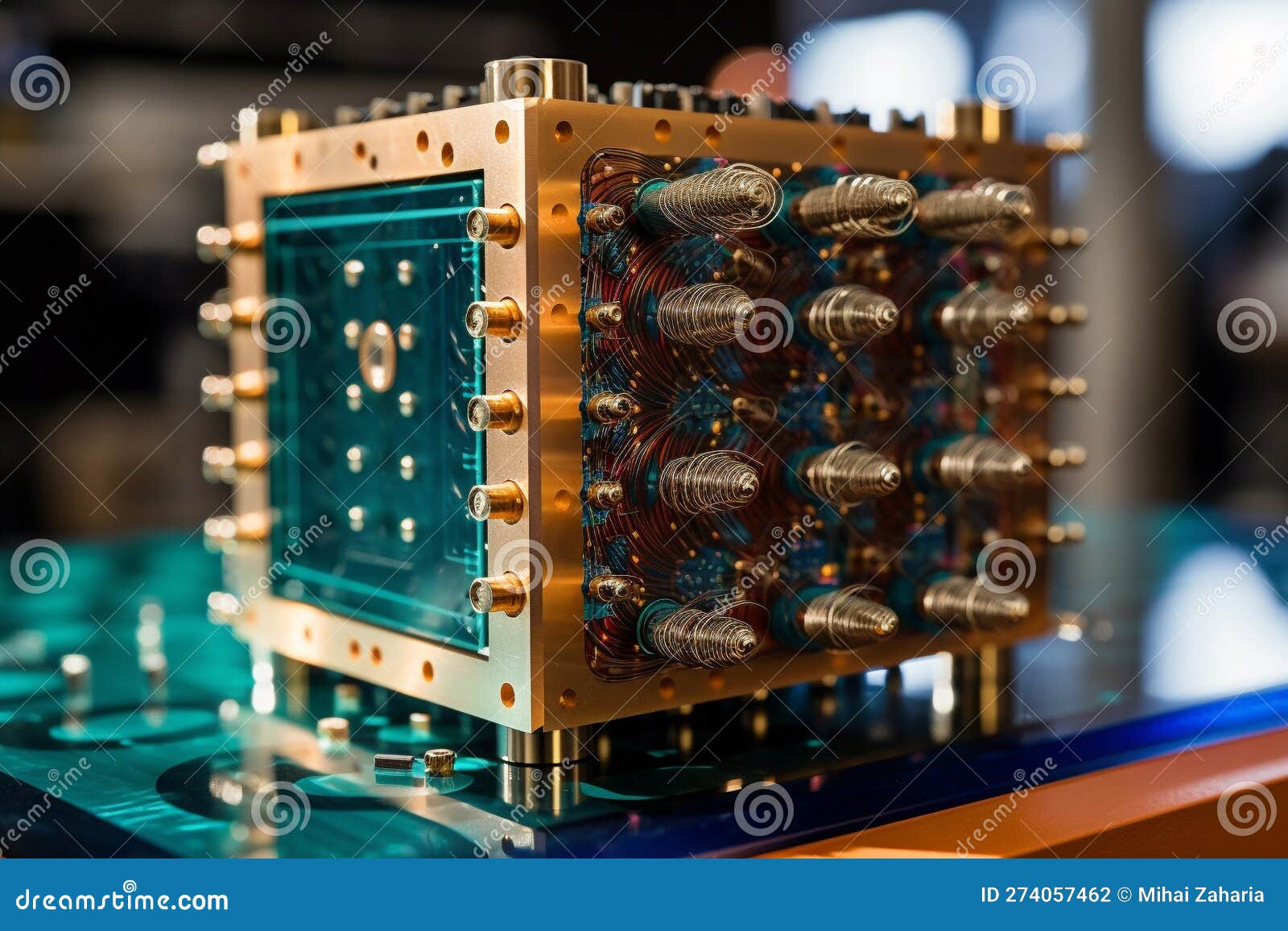 Close-up Of A Quantum Computer Motherboard With Leds Stock Photo ...