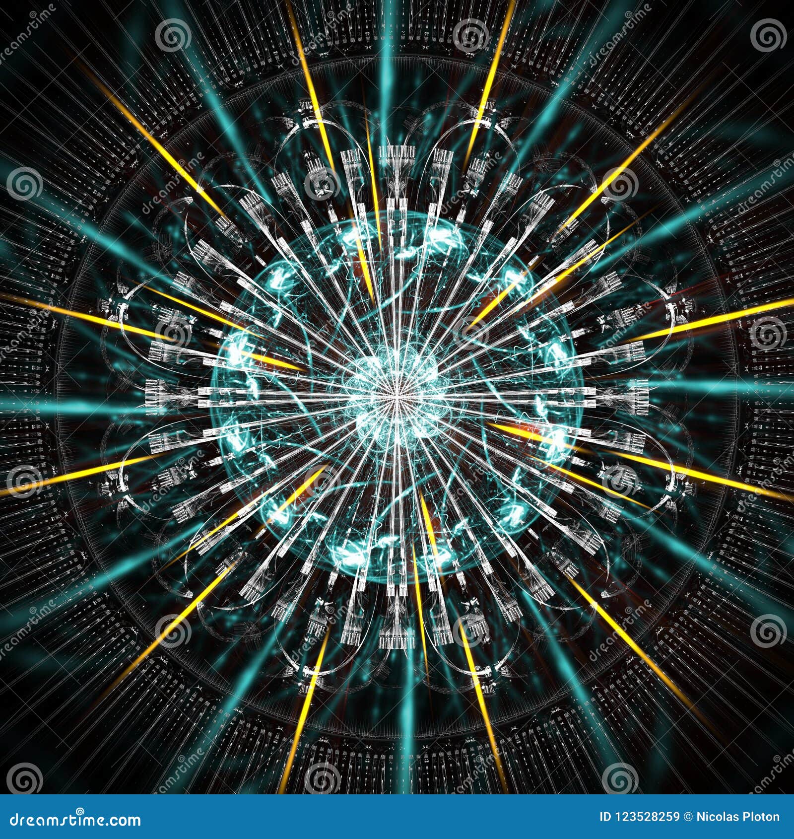 Quantum Computer Running, with Motion Elements Stock Image - Image of ...