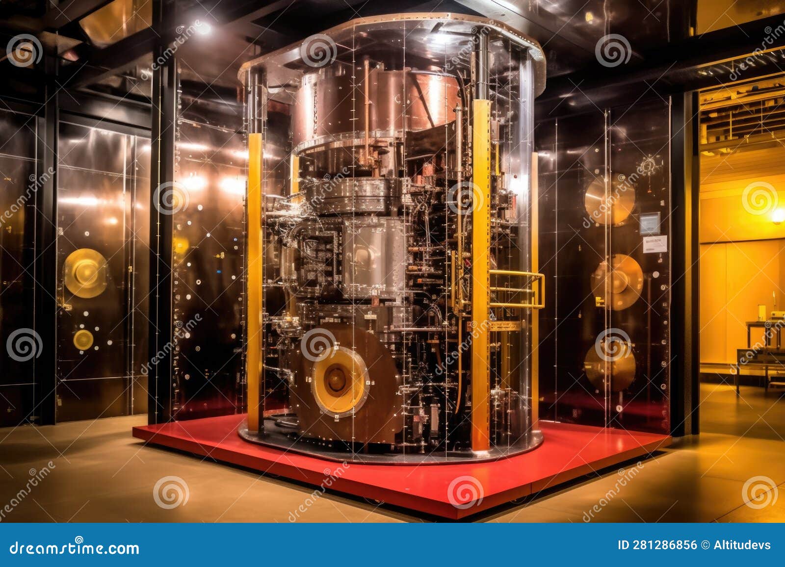 Quantum Computer in a Secure Ai Research Facility Stock Illustration ...