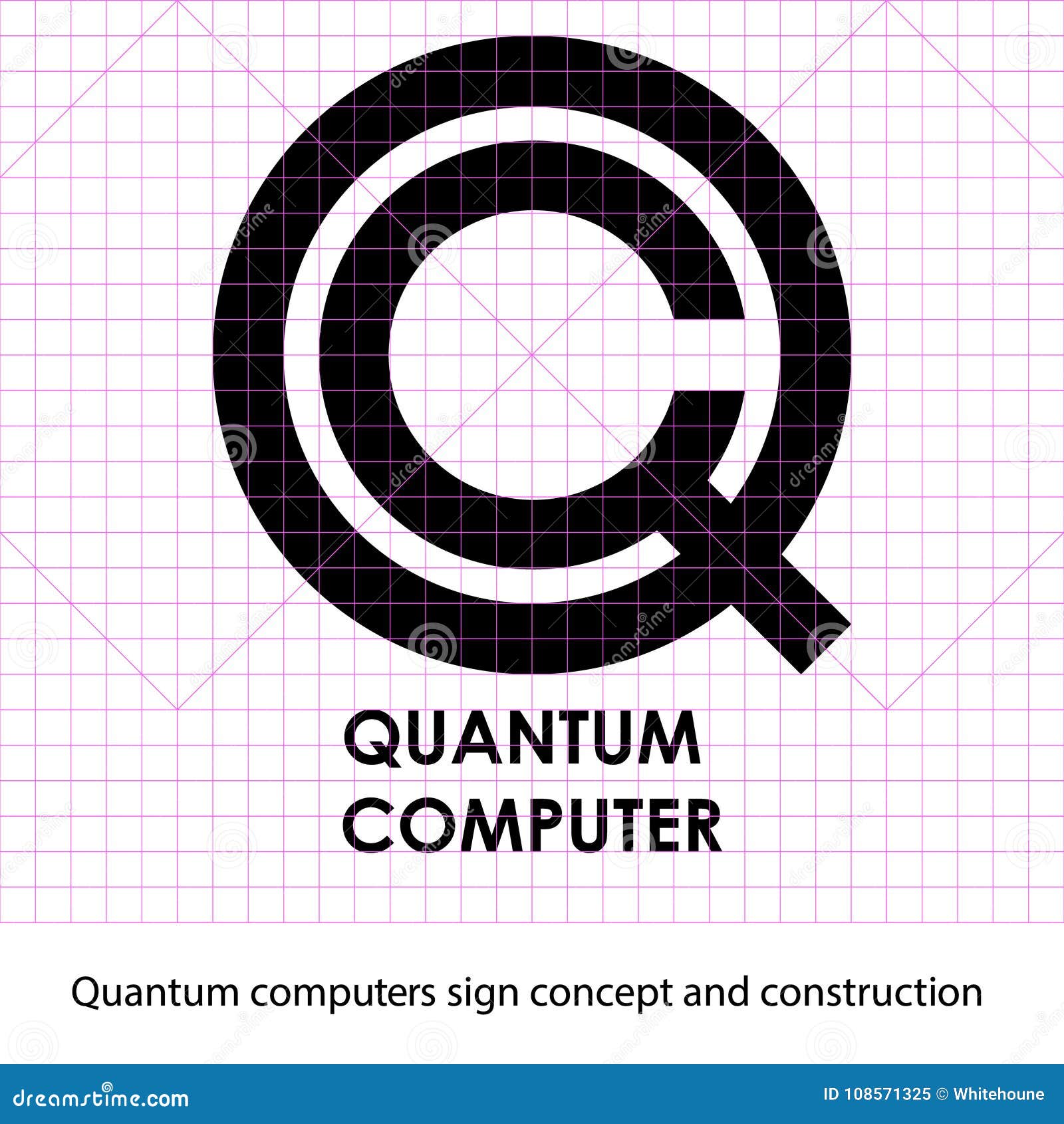 Quantum computer sign stock vector. Illustration of geometric - 108571325