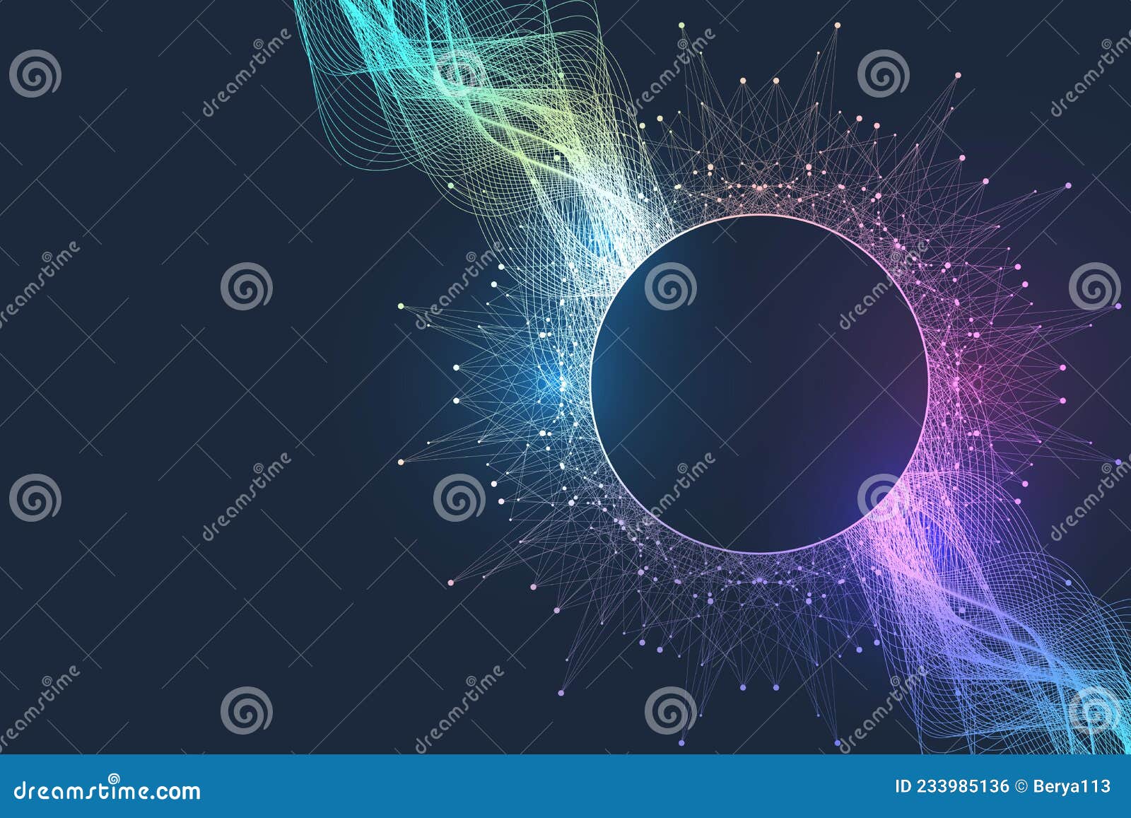 Quantum Computer Technology Banner Design Template Concept. Deep ...