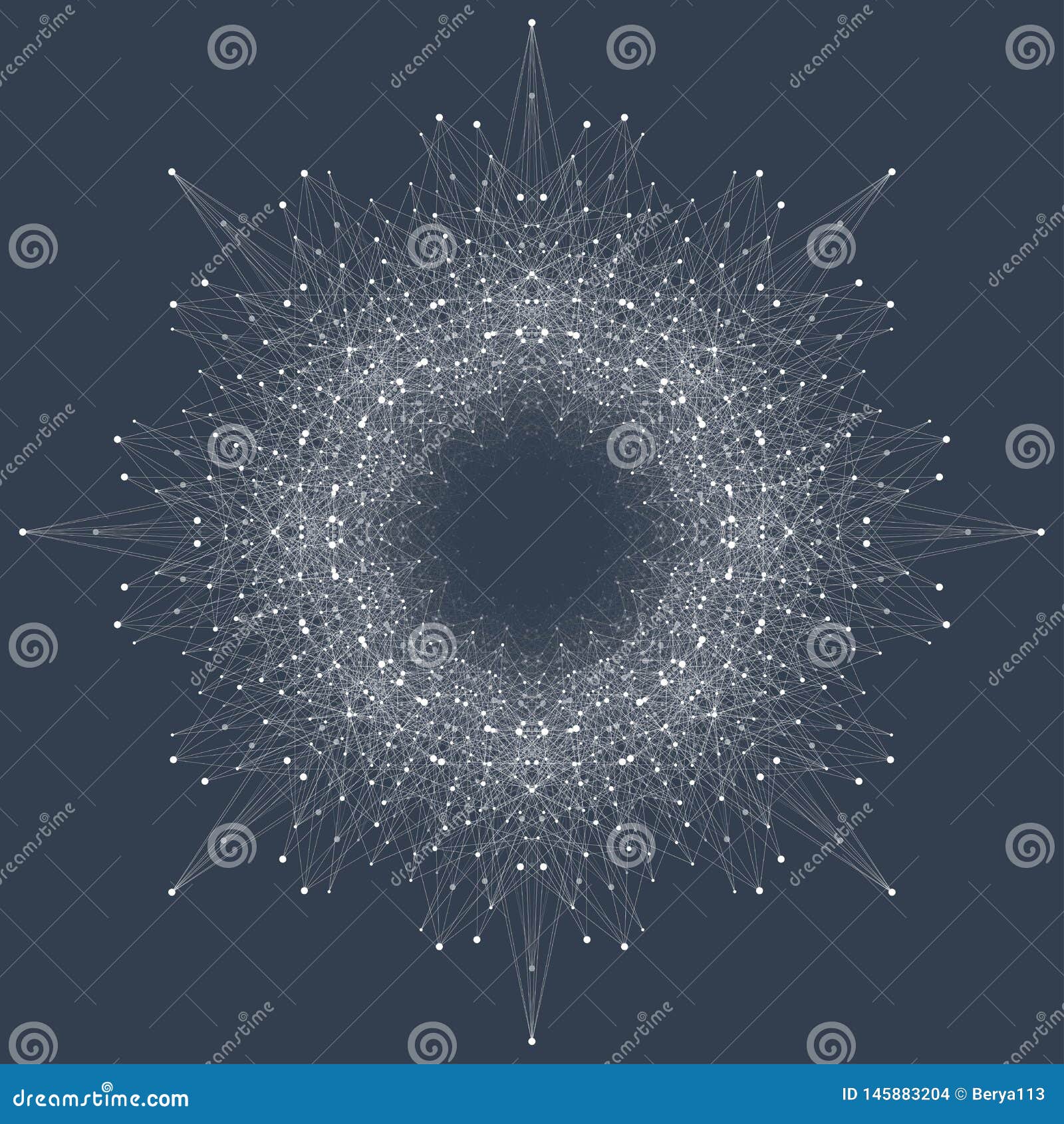 Quantum Computer Technology Concept. Sphere Explosion Background. Deep ...