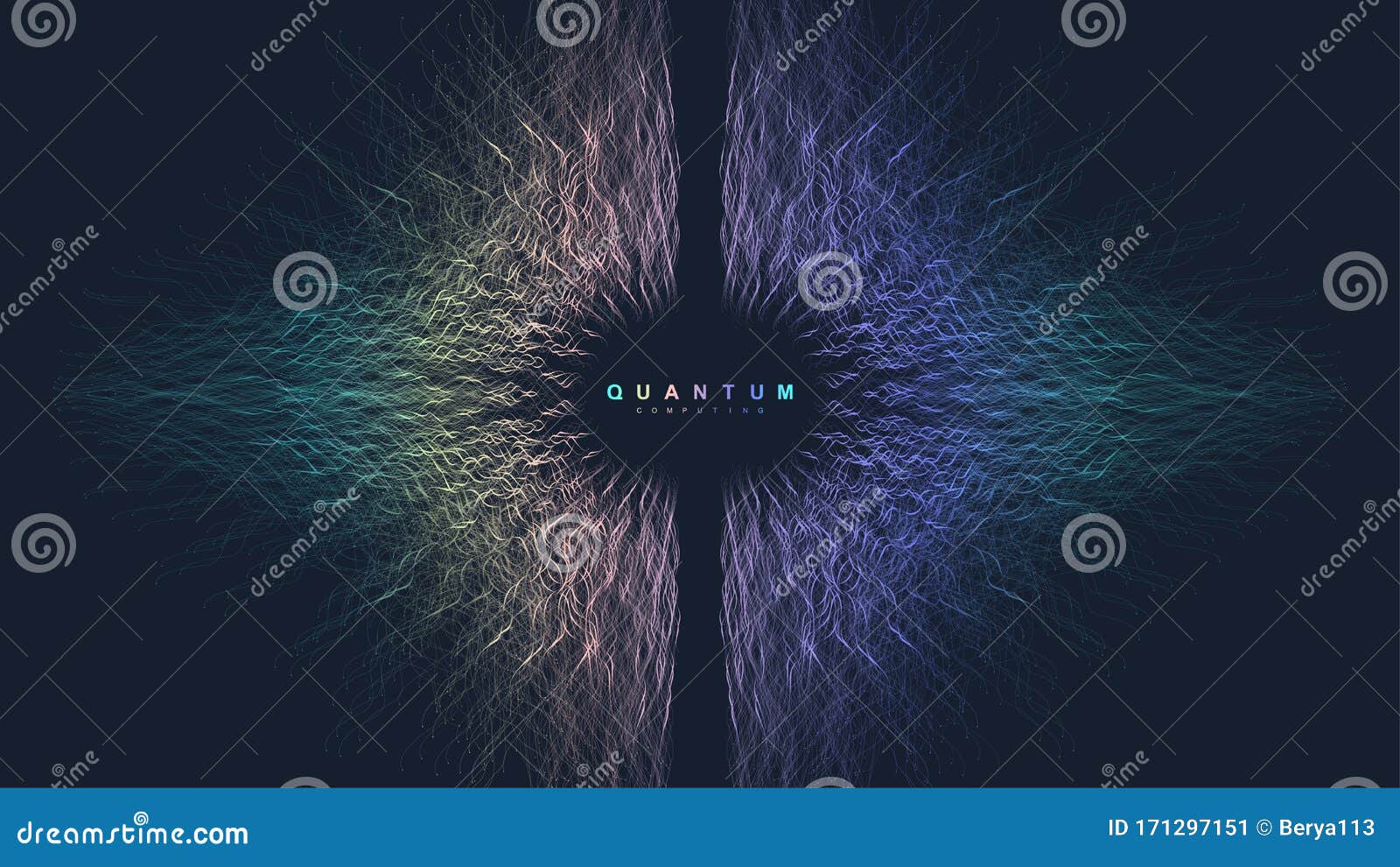 Quantum Computer Technology Concept. Sphere Explosion Background. Deep ...