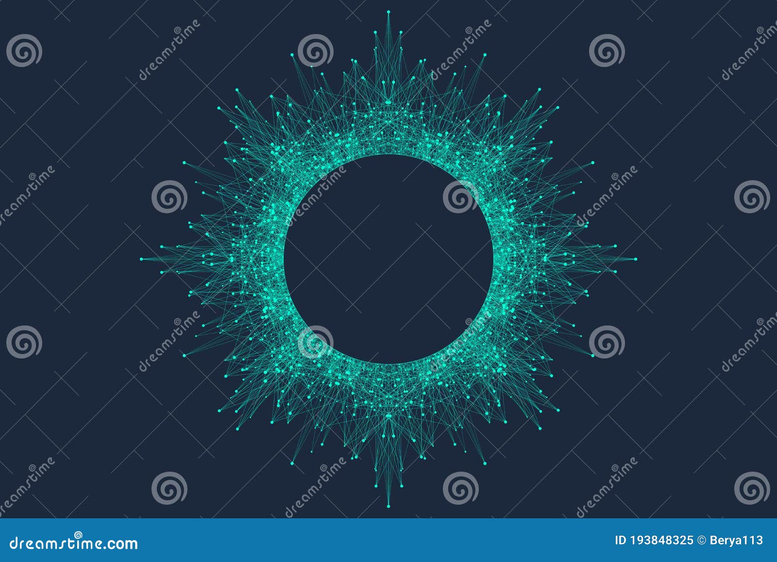 Quantum Computer Technology Concept. Sphere Explosion Background. Deep ...