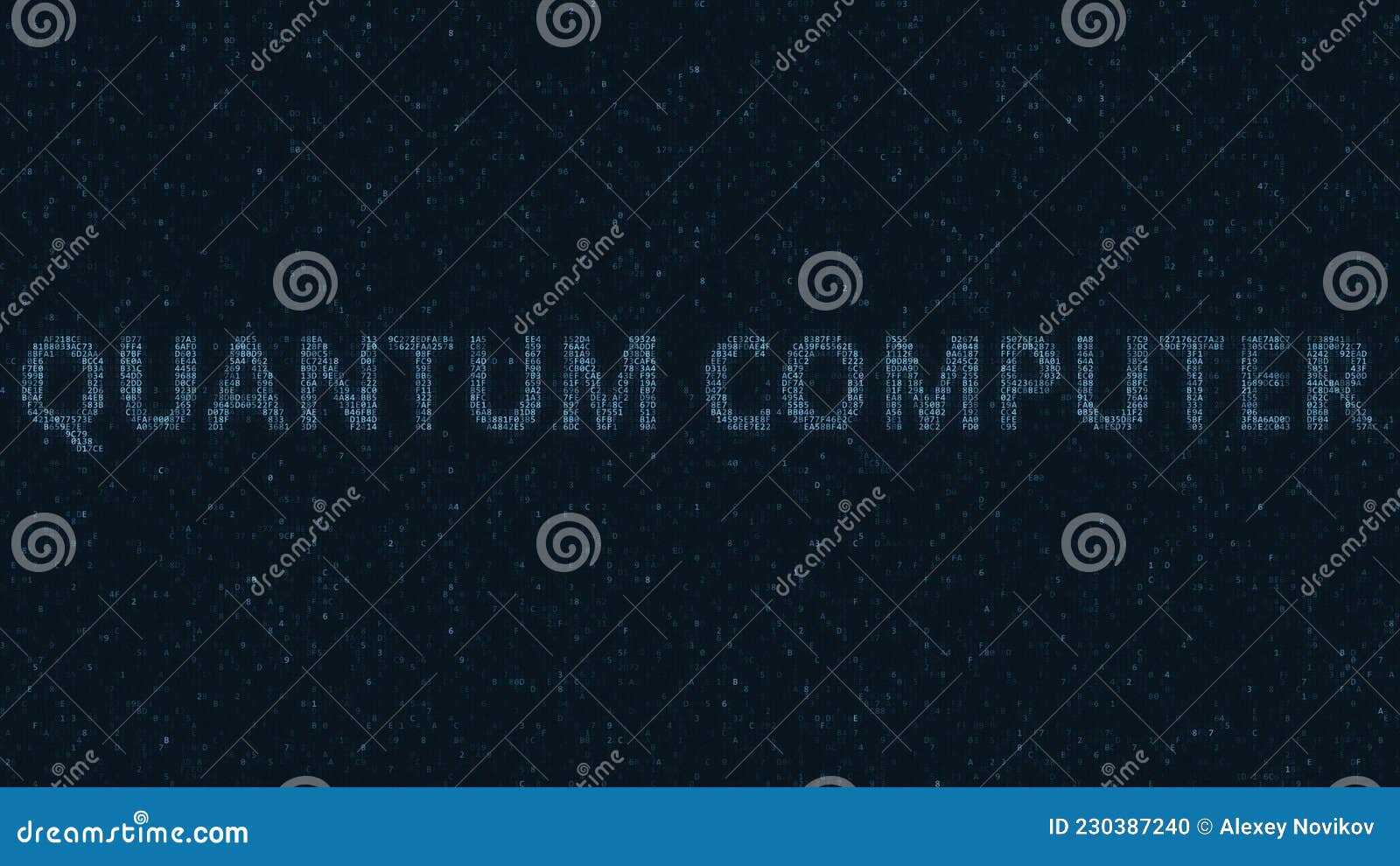 QUANTUM COMPUTER Text Consisting of Many Symbols on Computer Monitor ...