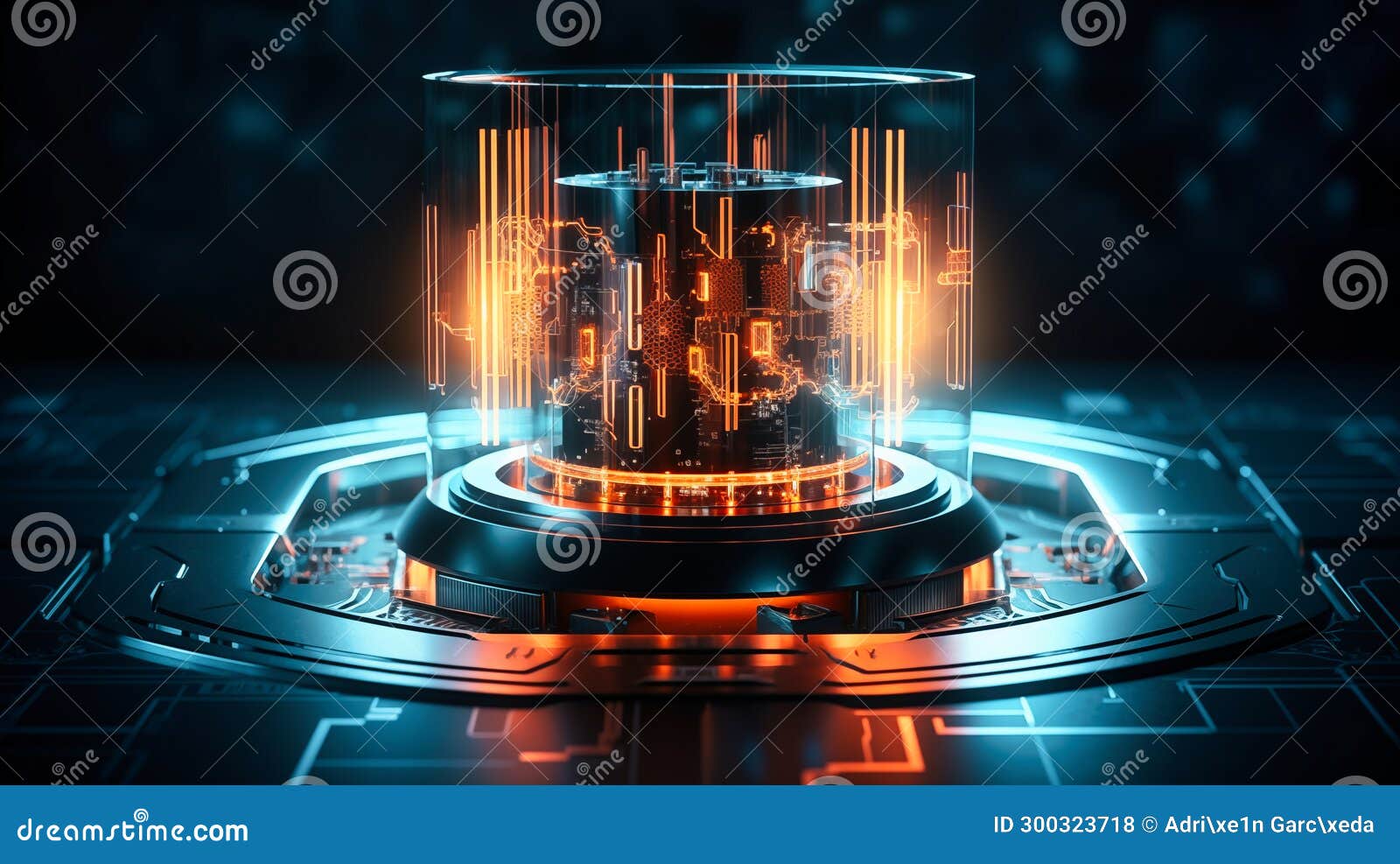 Quantum computer unit, stock illustration. Illustration of server ...