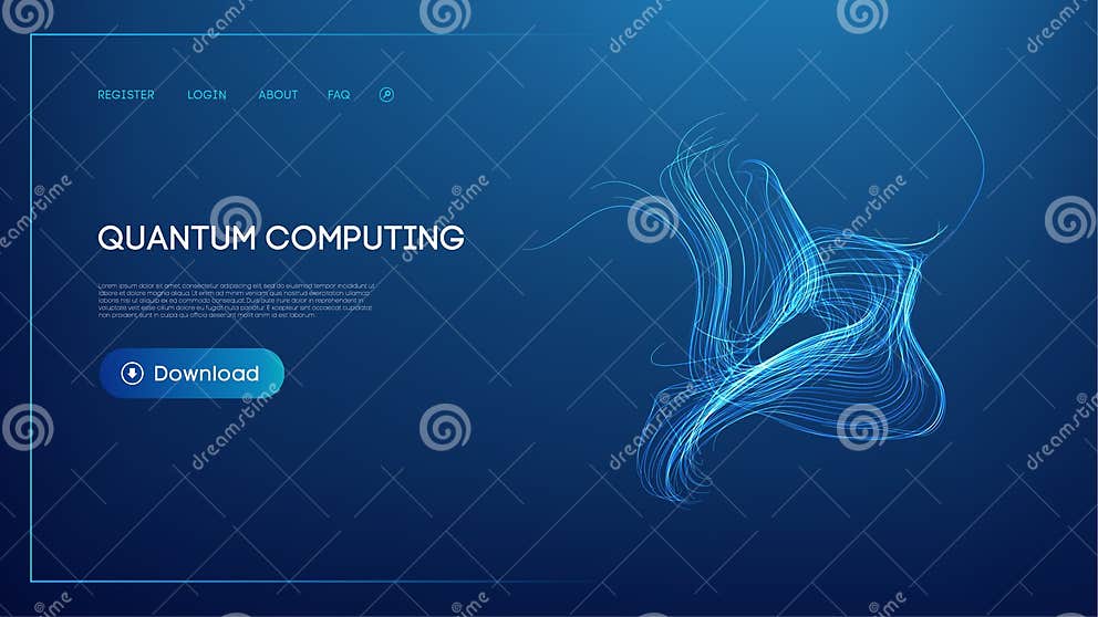 Quantum Computing Abstract Background with Digital Blue Lines Stock ...