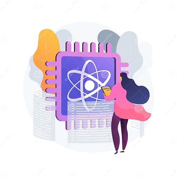 Quantum Computing Abstract Concept Vector Illustration Stock Vector - Illustration of machine ...