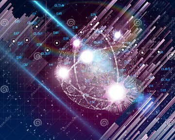 Quantum Computing. Abstract Tech Background Concept. Learning Artificial Intelligence Element ...