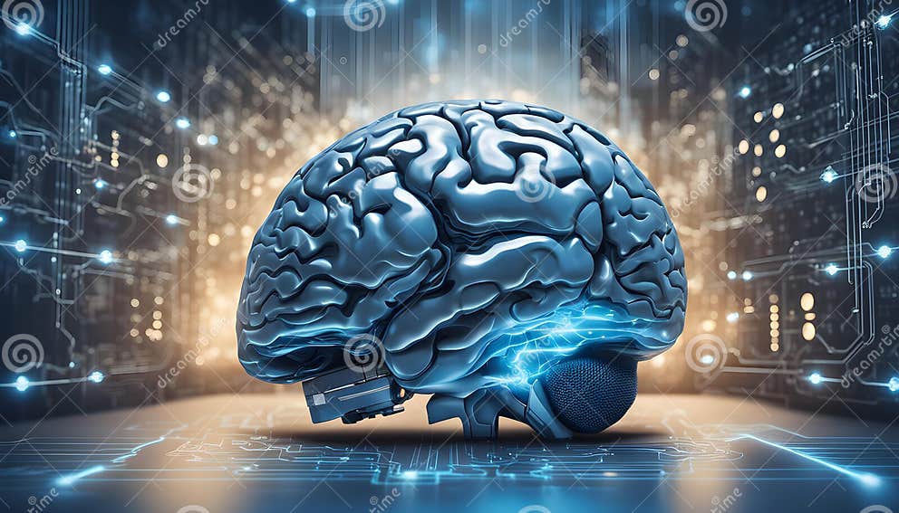 Quantum Computing with Artificial Intelligence Stock Illustration ...