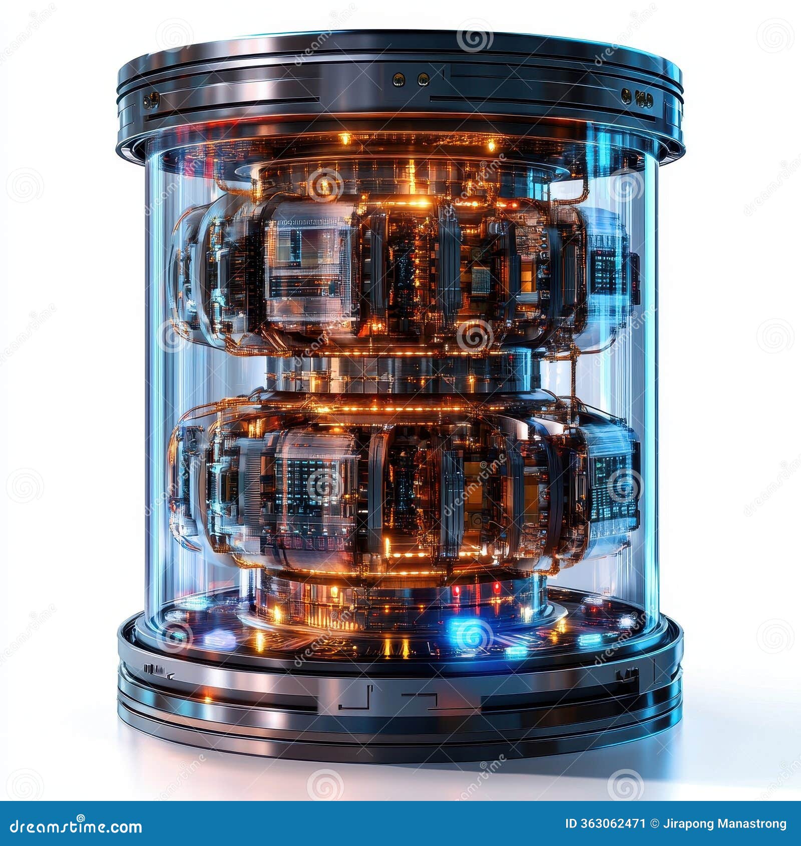 Quantum Computing Banking AI Innovative Metal Structure and Glass Dome ...