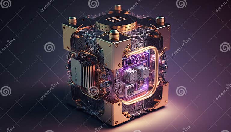 Quantum Computing Circuit with Abstract Futuristic Design. Stock ...