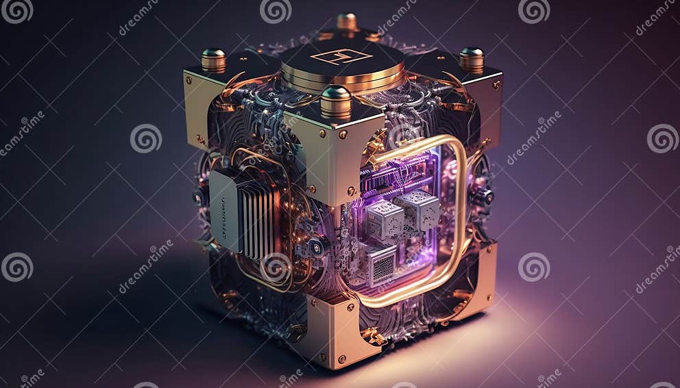 Quantum Computing Circuit with Abstract Futuristic Design. Stock ...