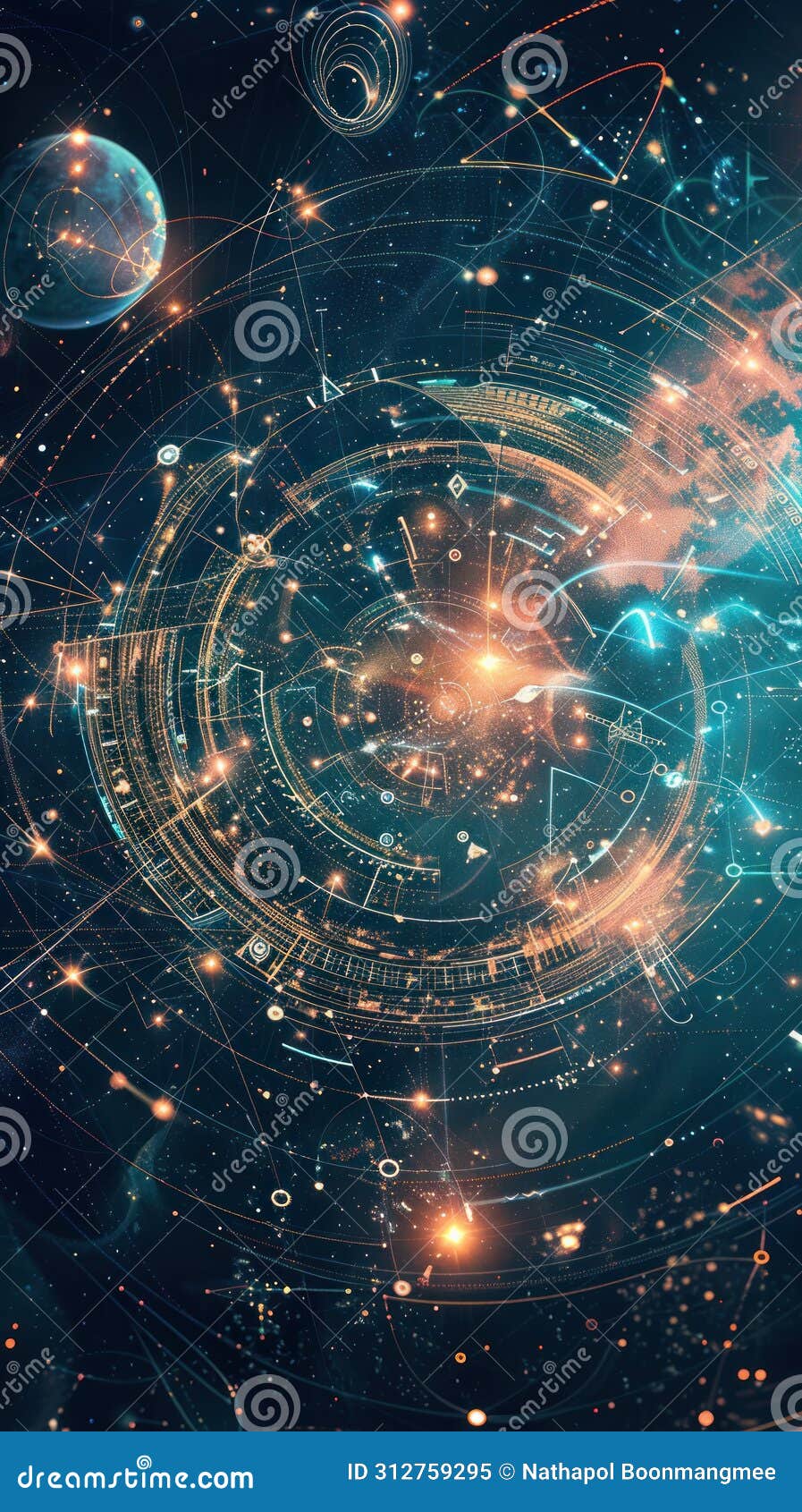 Quantum Computing Core, Abstract Glowing Connections Technology ...