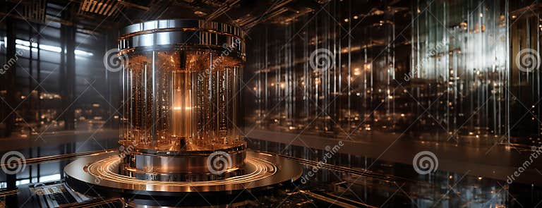 Quantum Computing Core in a High-Tech Facility. Futuristic Quantum ...