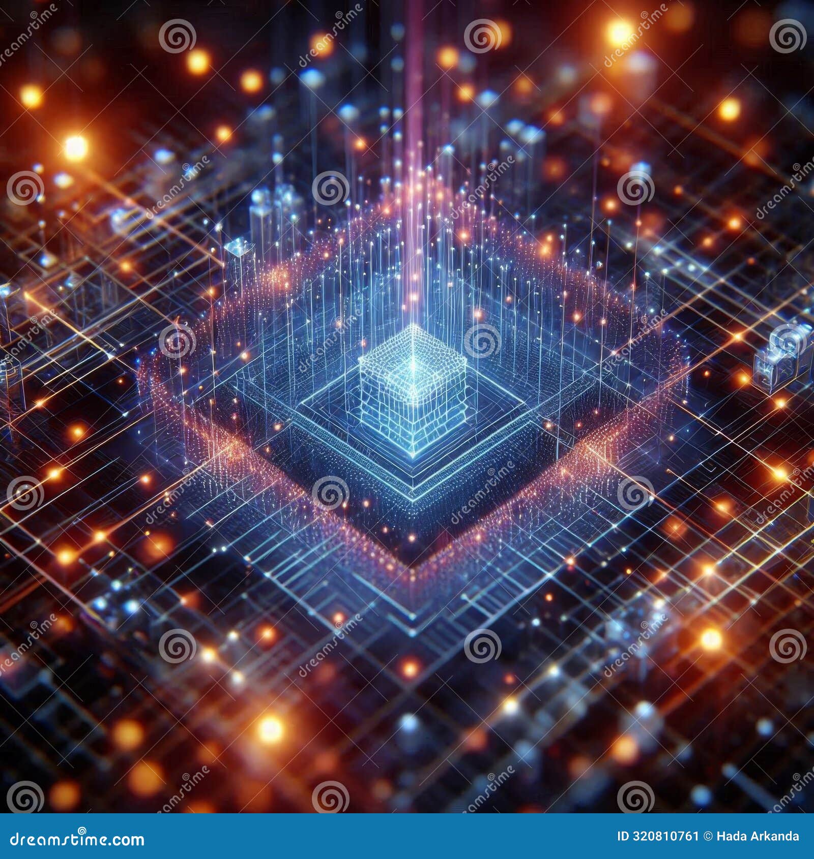 Quantum Computing Data Stream. Blockchain Matrix Stock Illustration - Illustration of ...