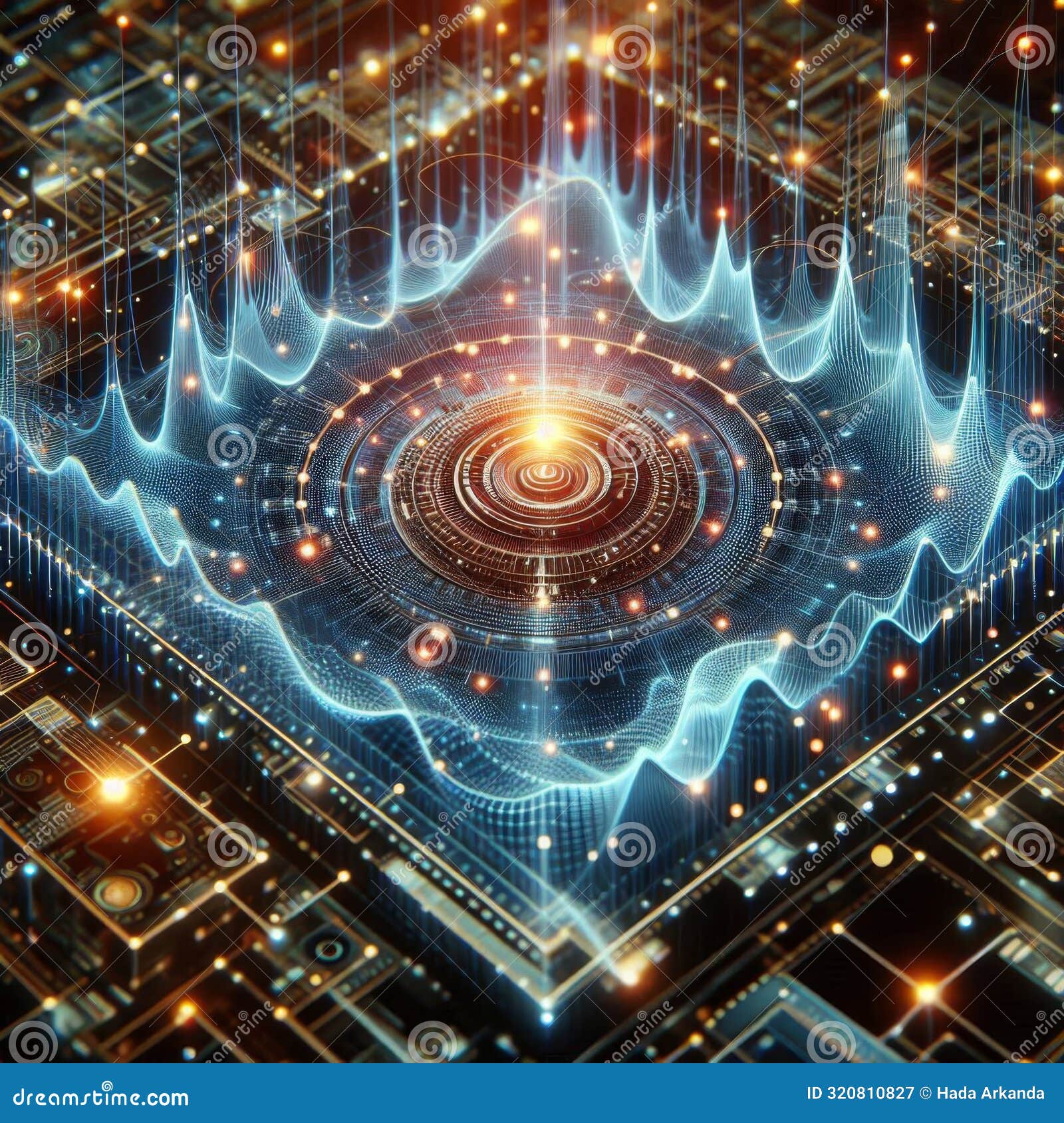 Quantum Computing Data Stream. Blockchain Matrix Stock Illustration - Illustration of ...