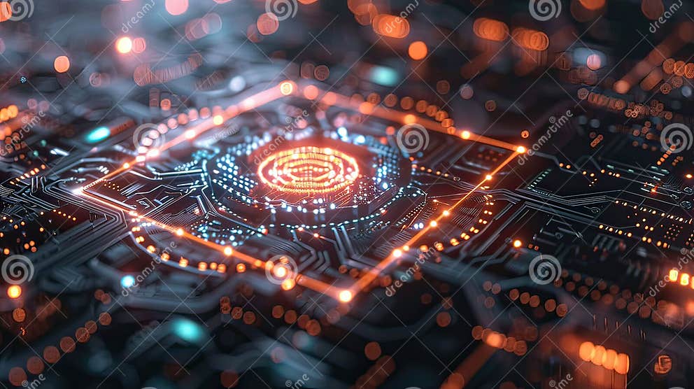 Quantum Computing Encryption Circuitry Stock Photo - Image of data ...