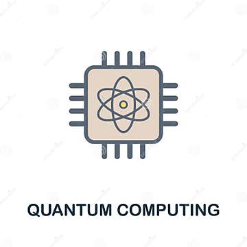 Quantum Computing Flat Icon. Colored Sign from Futurictic Technology ...