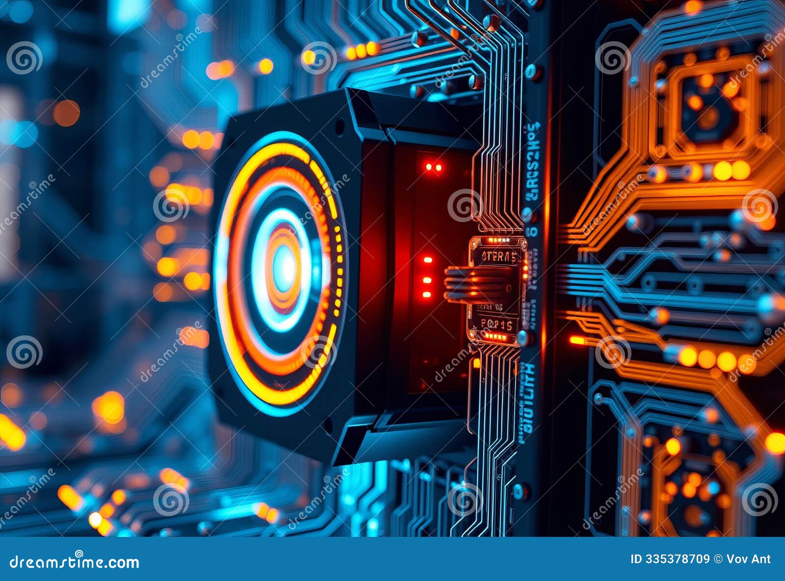 Quantum Computing a Futuristic Computer with Glowing C New Beautiful ...