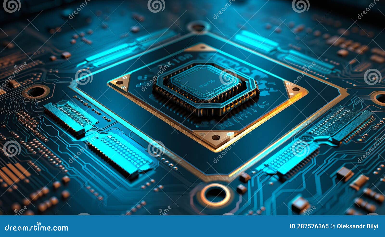 Quantum Computing with Futuristic Design Stock Illustration ...