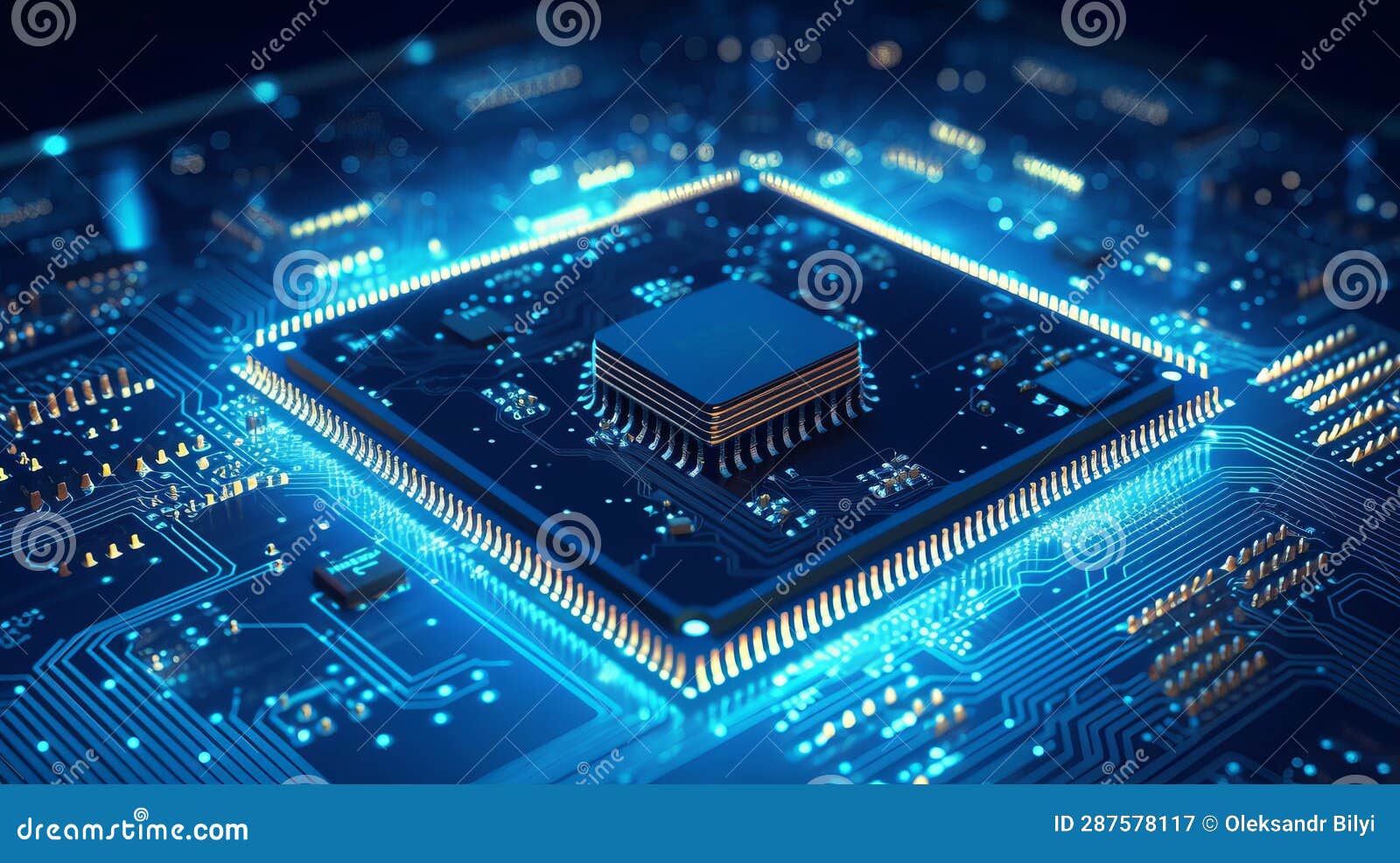 Quantum Computing with Futuristic Design Stock Illustration ...