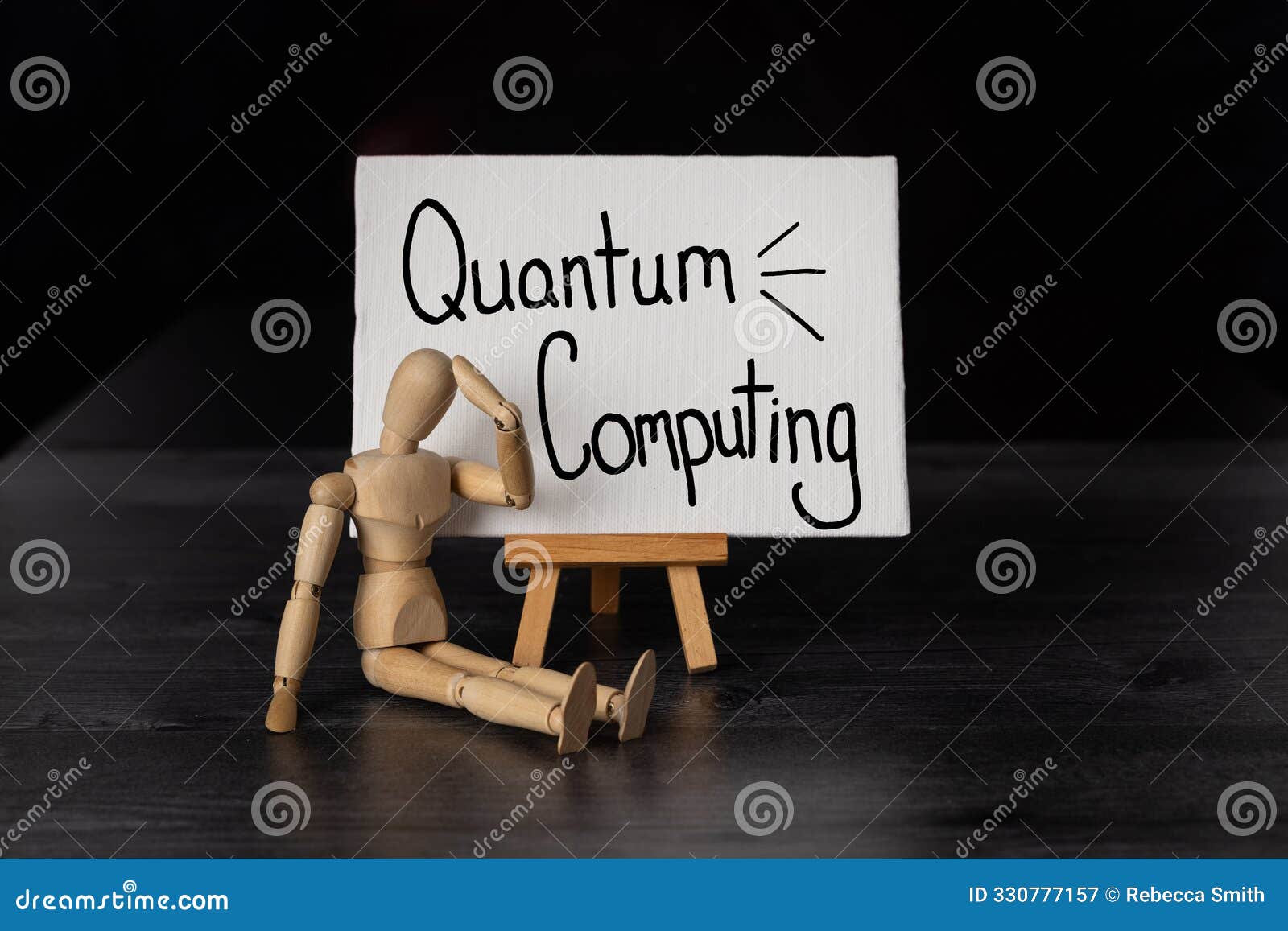 Quantum Computing Handwritten on White Canvas Sign Sitting on Easel ...